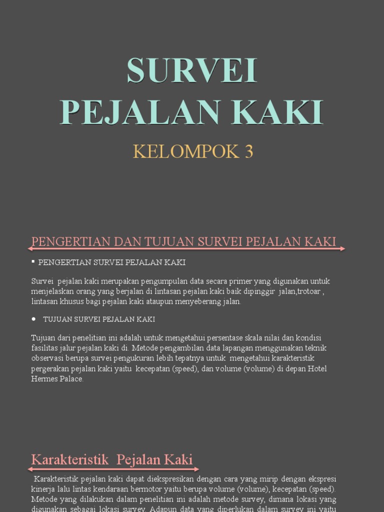 Kelompok 3 Survei Pejalan Kaki | PDF
