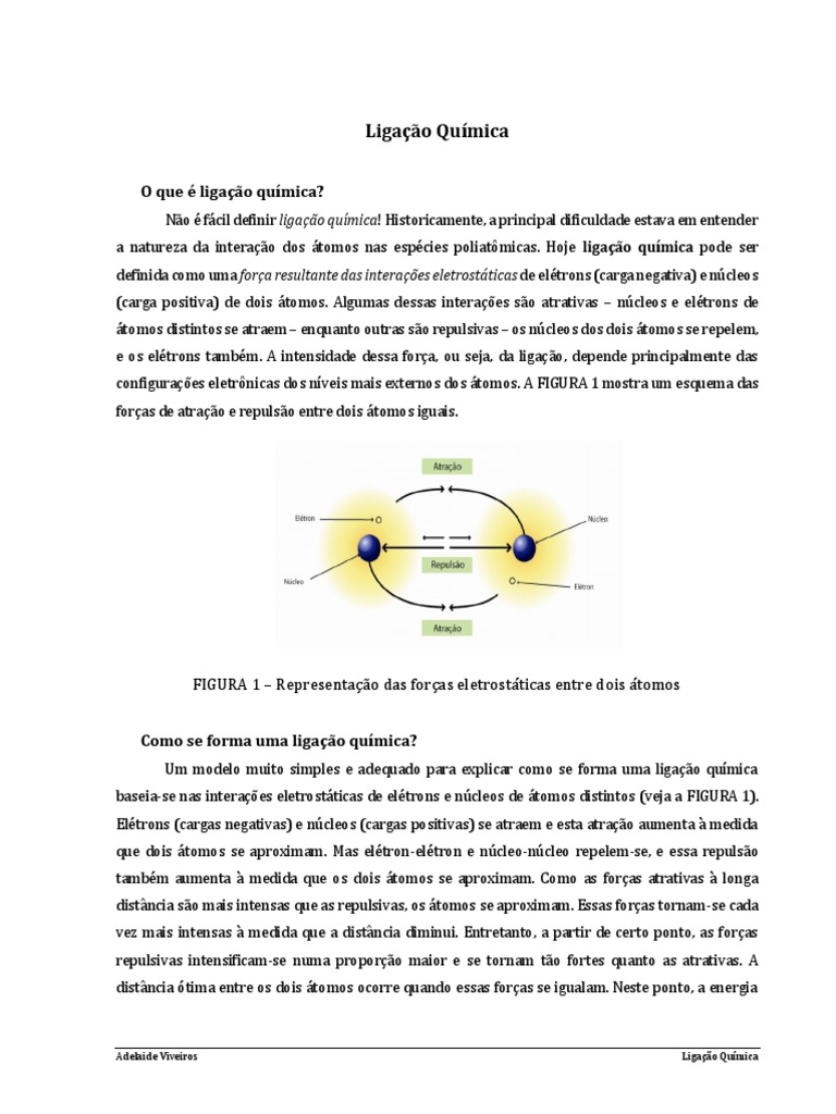 Conceito de Ligação Química e Estrutura de Lewis de Adelaide - II ...
