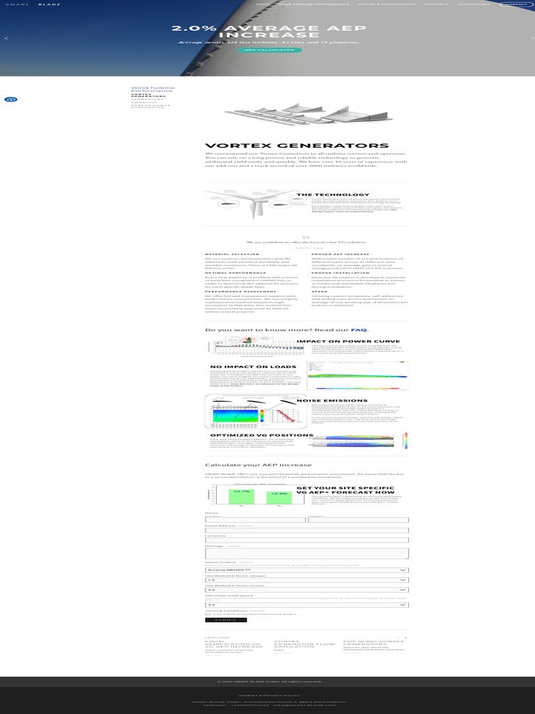 SMART BLADE - Vortex Generators | PDF | Turbine | Wind Turbine