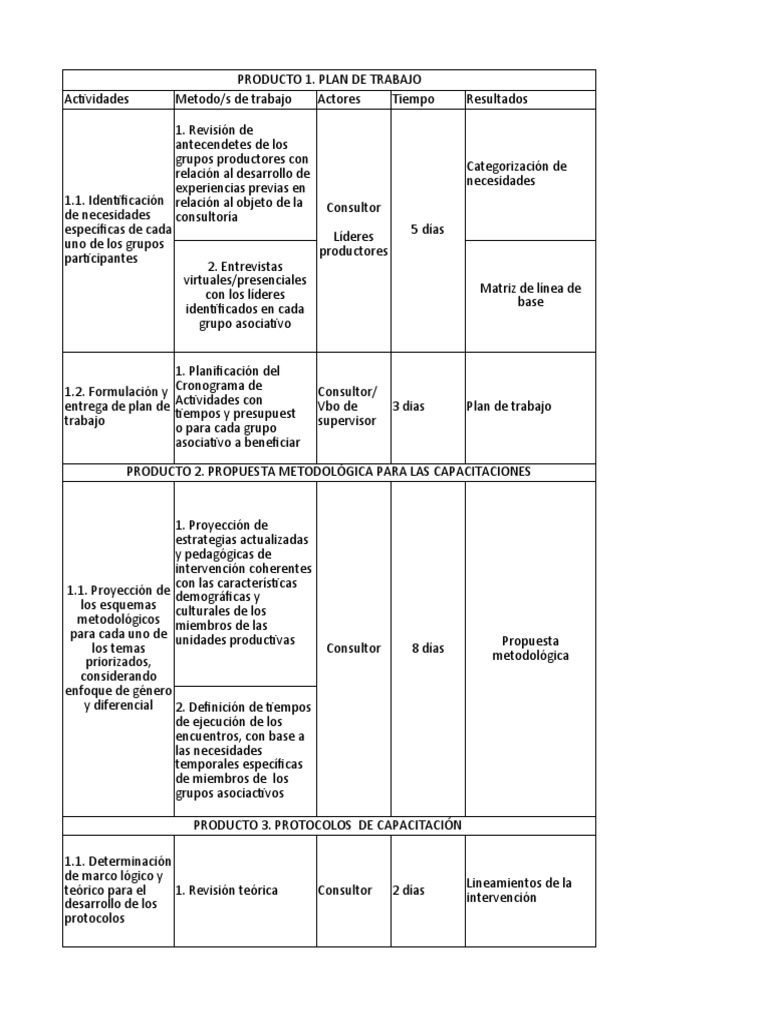 Matriz de Trabajo Propuesta | PDF