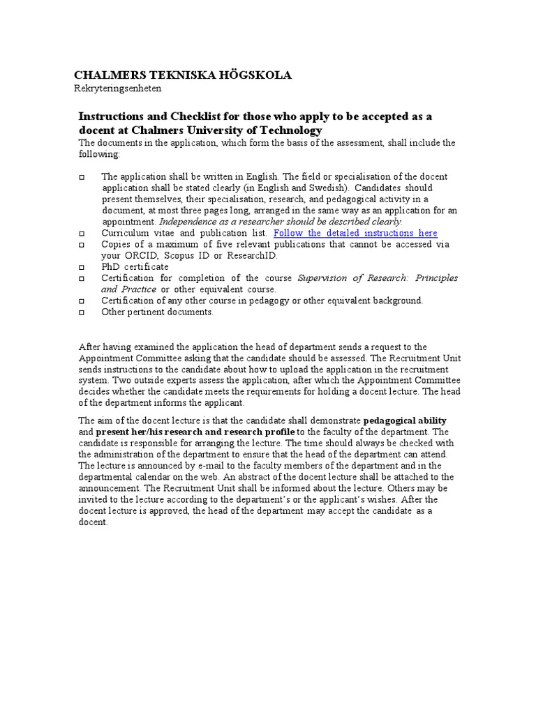 Instructions and Checklist For Docent | PDF