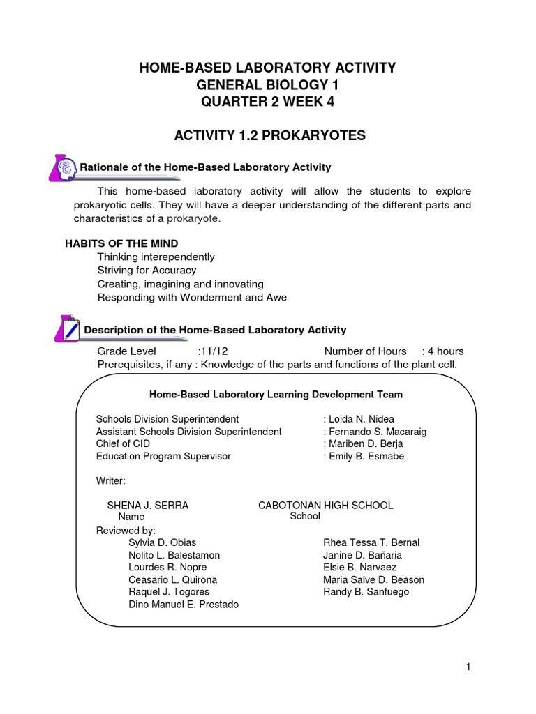 Serra-Shena GenBio1 Q2W5 1.1 | PDF | Cell (Biology) | Prokaryote