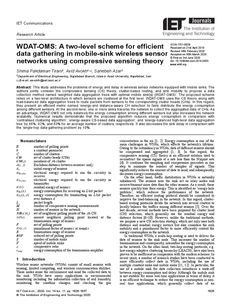A Two Level Scheme For Efficient Data Gathering In Mobile Sink Wireless Sensor Pdf Wireless