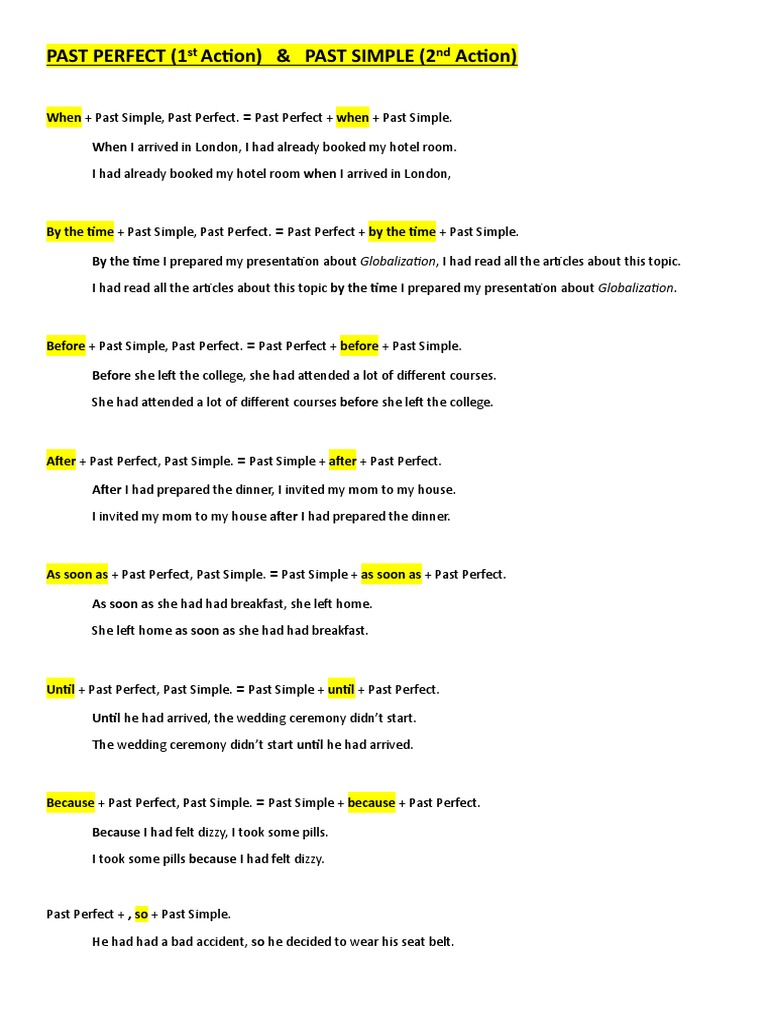 Mastering Past Perfect & Simple | PDF