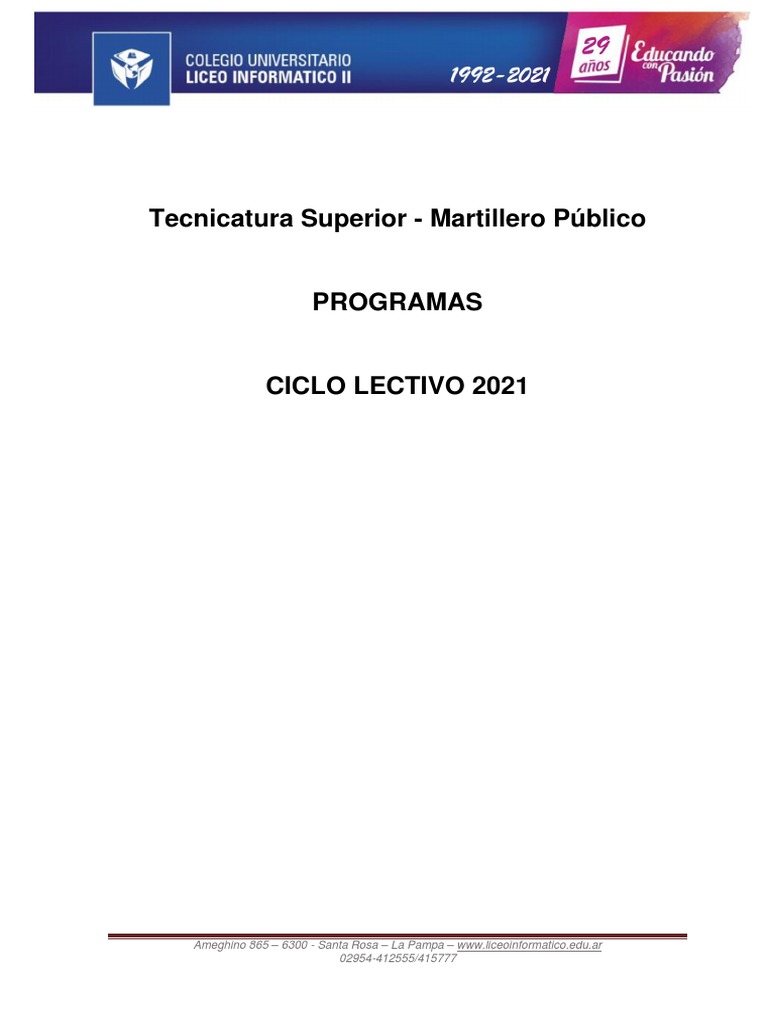 Programas Materias Martillero Publico para UAI | PDF | Geodesia | Topografía