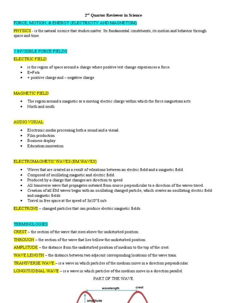 Grade 10 Science 2nd Quarter Reviewer | PDF | Electromagnetic Spectrum ...