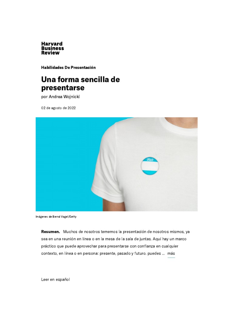 Una Forma Sencilla de Presentarse | PDF