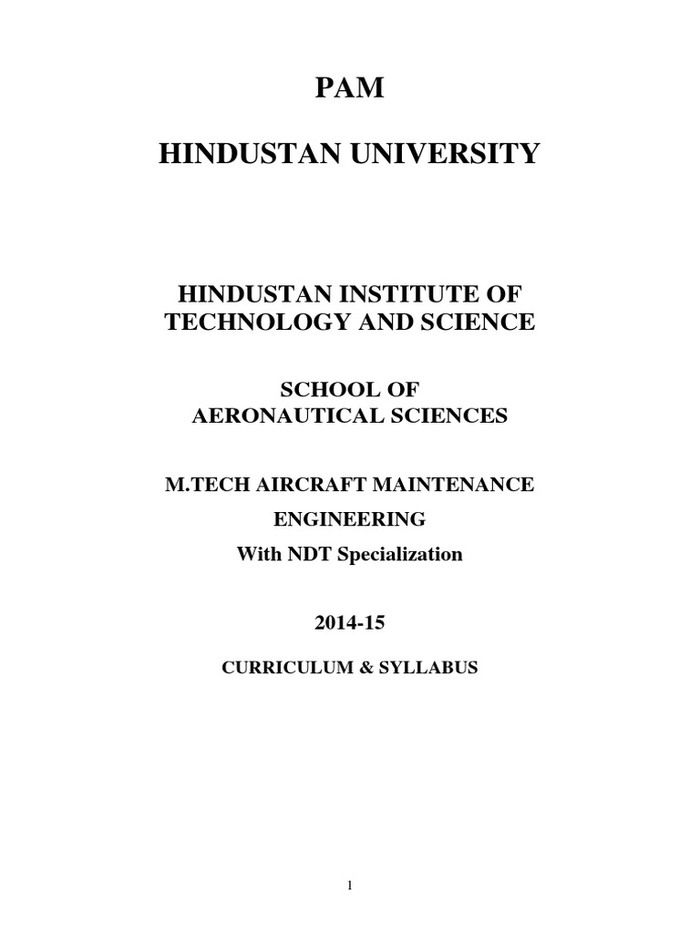 M.Tech Aircraft Maintenance Engineering Syllabus | PDF | Composite ...
