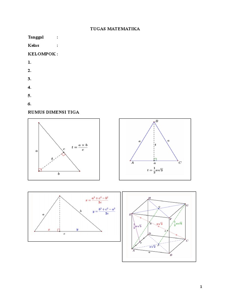 Tugas Matematika Dimensi Tiga | PDF