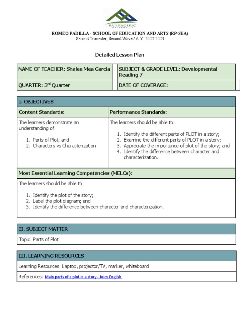 Parts of Plot DLP | PDF | Learning | Education Theory