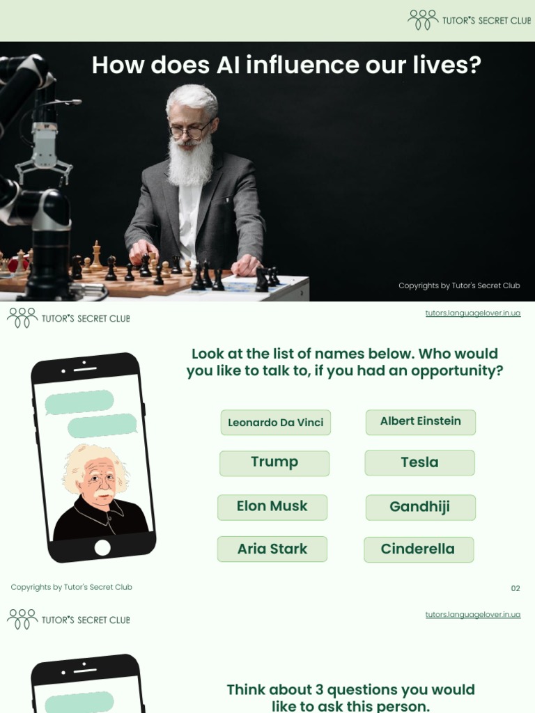 How Does AI Influence Our Lives? (B1) | PDF | Artificial Intelligence ...