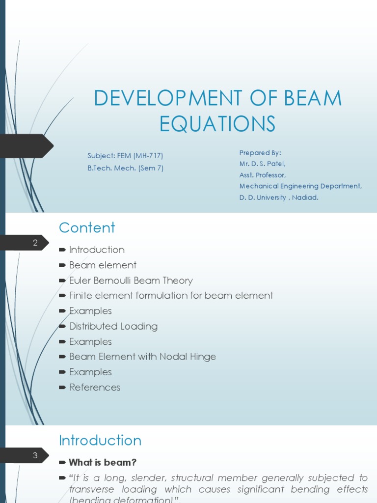 Beam Theory and Governing Equations | PDF | Bending | Beam (Structure)
