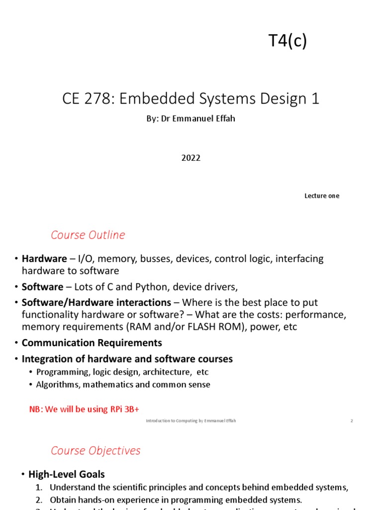 Embedded Systems Design 1 | PDF | Embedded System | Microprocessor