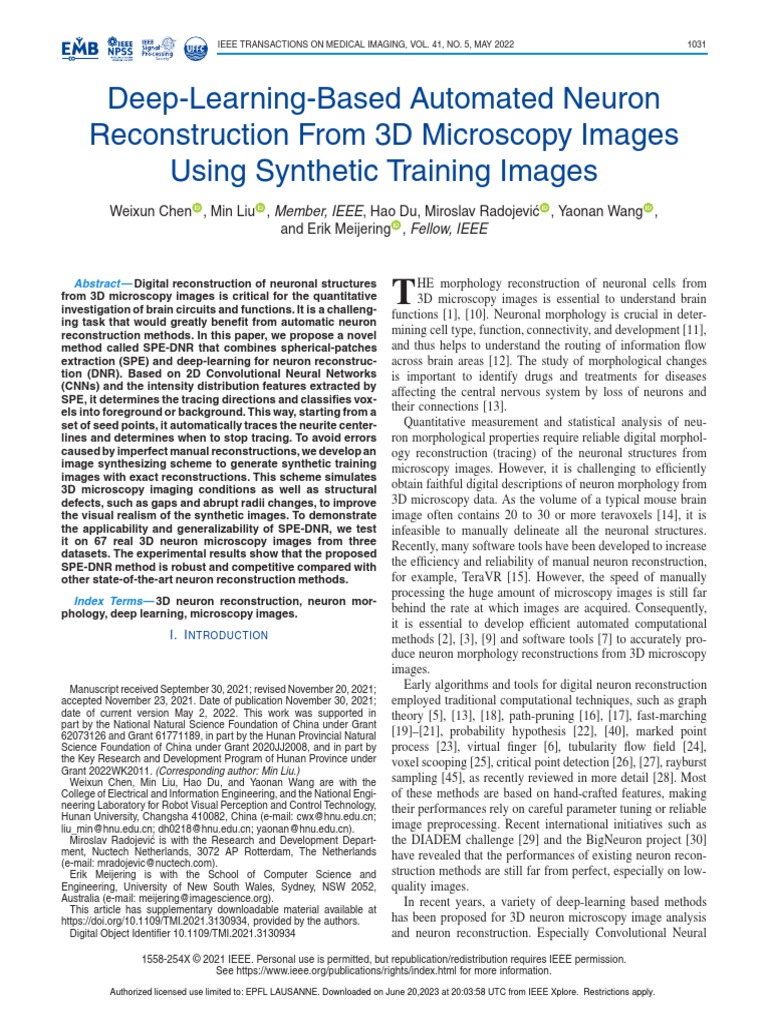 Deep-Learning-Based Automated Neuron Reconstruction From 3D Microscopy ... Deep-Learning-Based Automated Neuron Reconstruction From 3D Microscopy ...