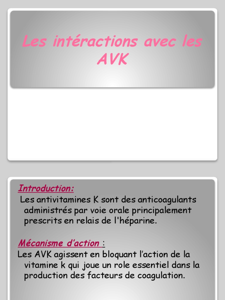 Les Intéractions Avec Les AVK | PDF | Médicaments | Médecine clinique