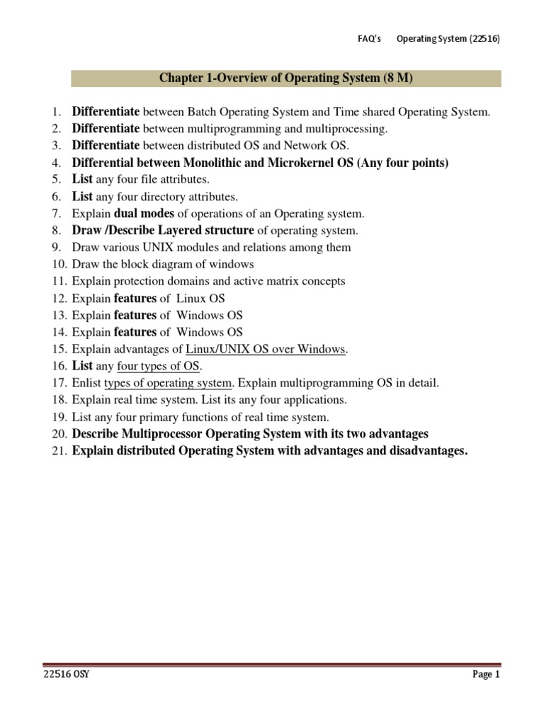 FAQ OSY Updated | PDF | Operating System | Scheduling (Computing)