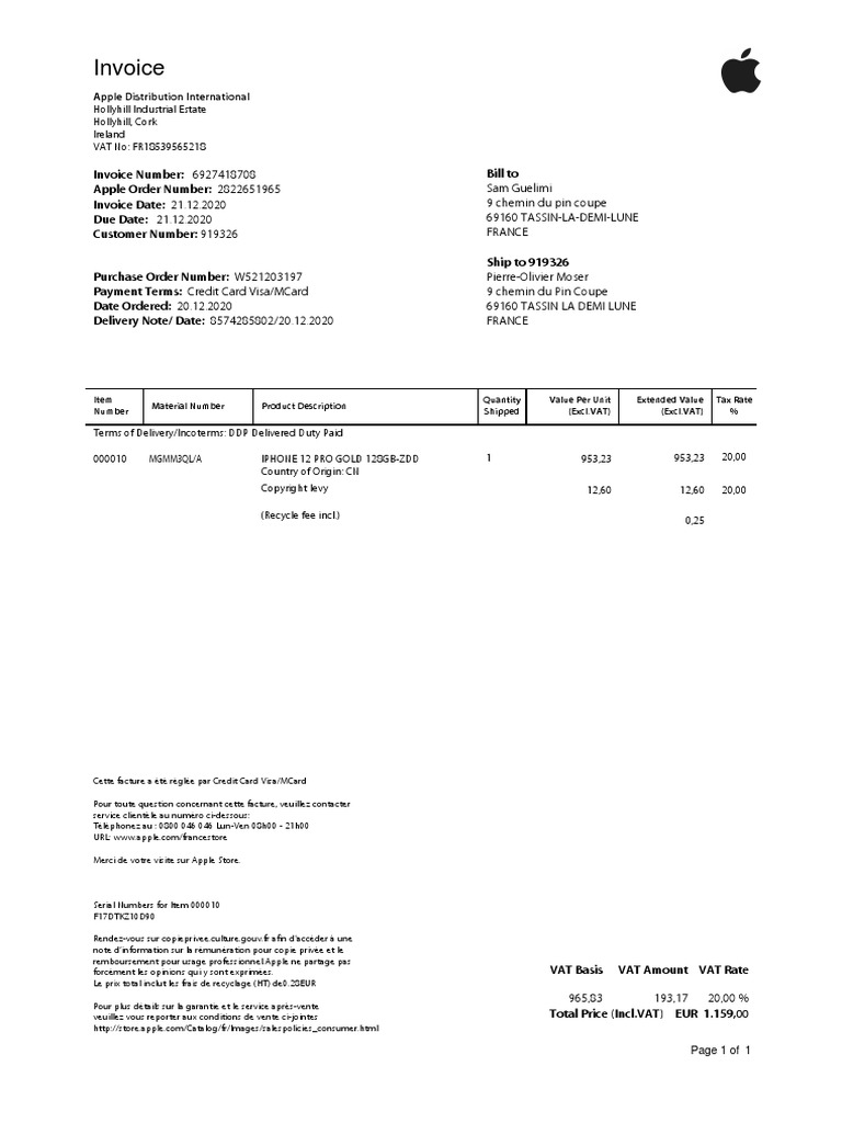 Facture Apple Store - 1 | PDF | Introductions relatives aux ordinateurs ...