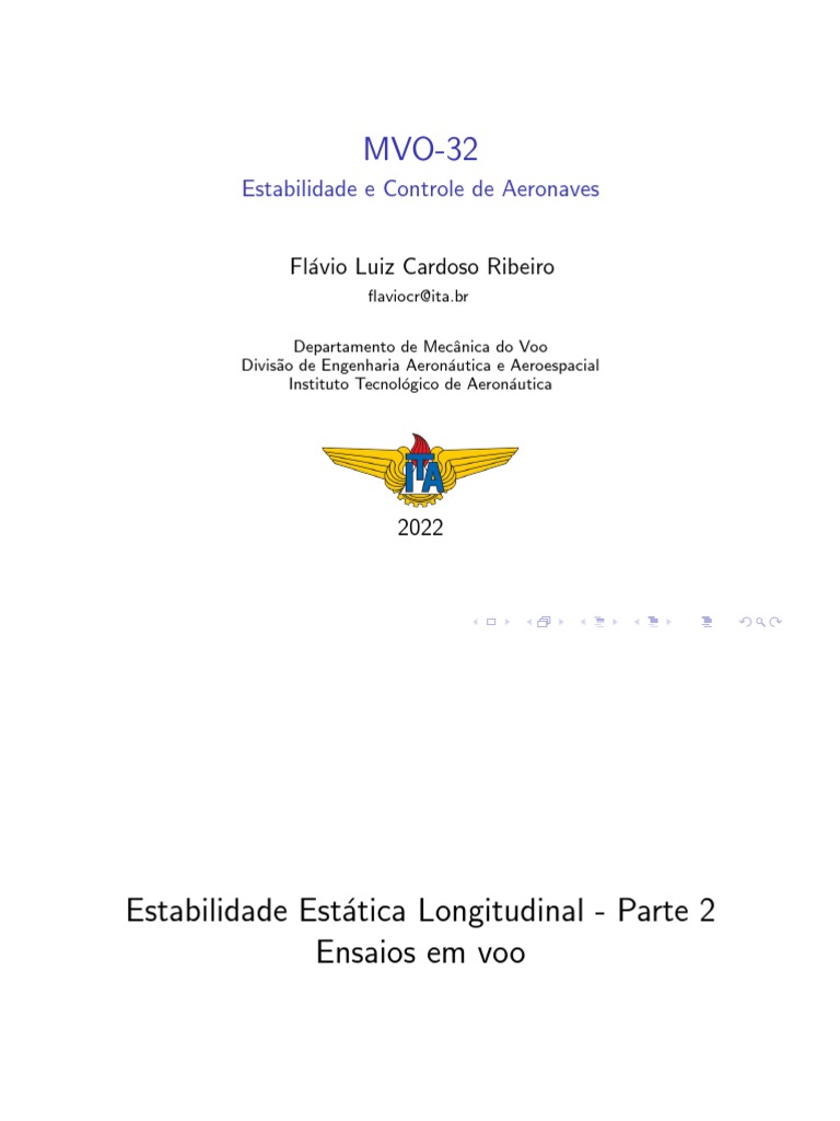 2 Estabilidade Estatica Longitudinal Parte 2 | PDF | Voo | Engenharia ...