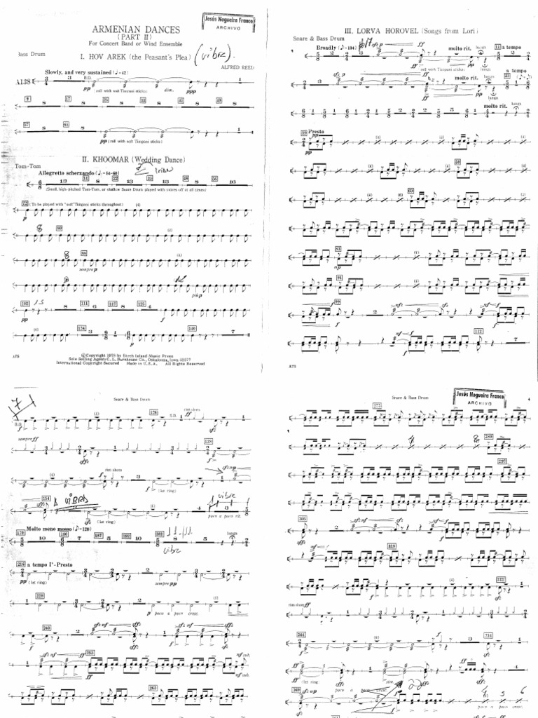 Armenian Dances Part II Bass - Drum | PDF