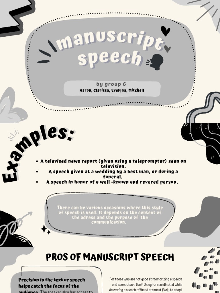 Manuscript Speech Presentation - Group 6 10-4 | PDF | Speech ...
