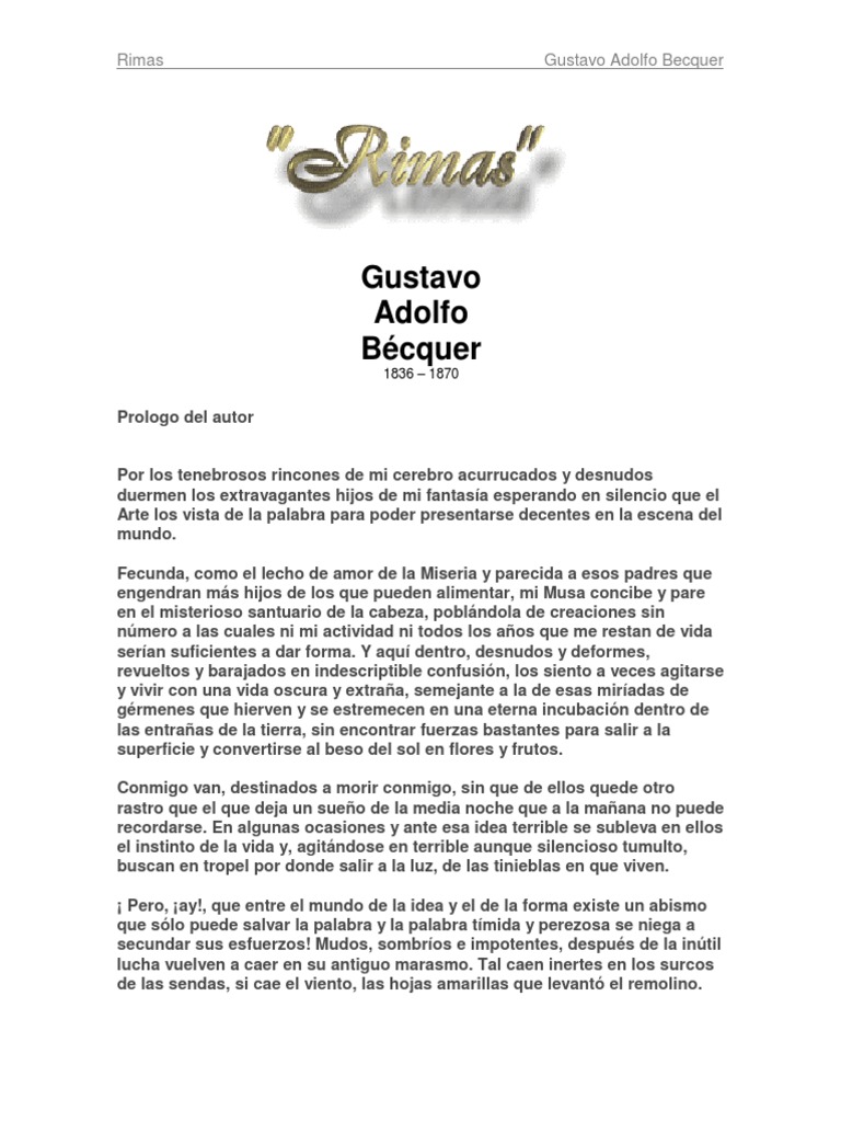Becquer Rimas | PDF | Cielo | Amor