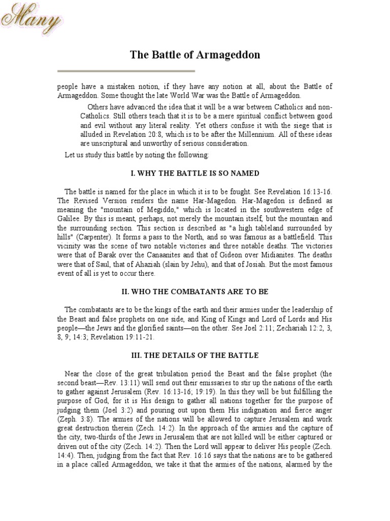 The Battle of Armageddon | PDF | Armageddon | Religious Belief And Doctrine