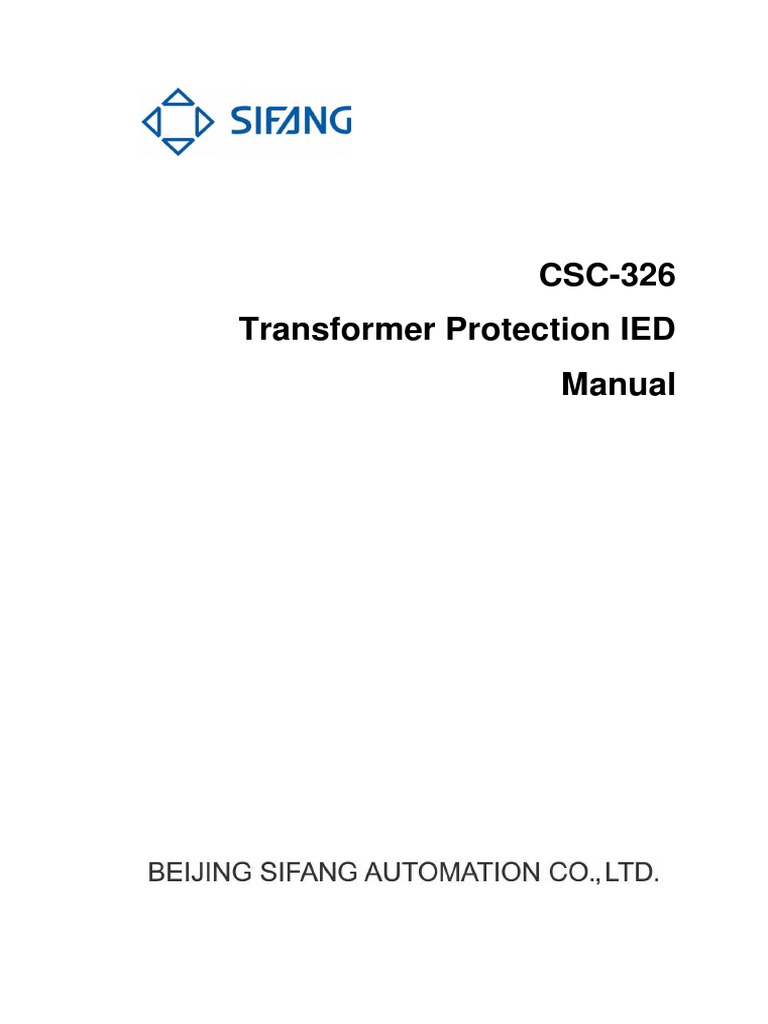 SIFANG CSC-326EB V2.00 Transformer Protection IED Manual 2020-09 | PDF ...