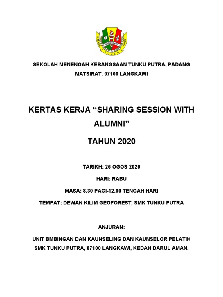 Kertas Kerja Sharing Session With Alumni | PDF