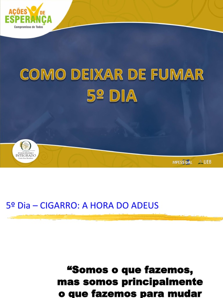 5º Dia - Curso Com Deixar de Fumar em 5 Dias | PDF | Cigarro