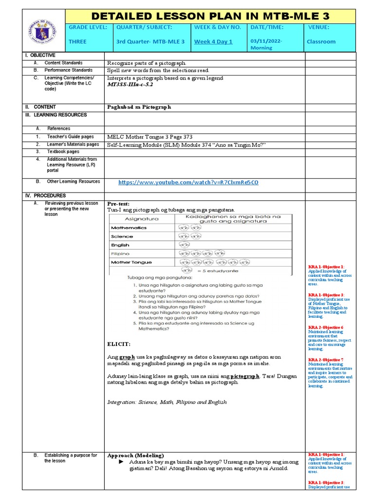 Lesson-Plan MTB Q3-W3 | PDF | Learning | Curriculum