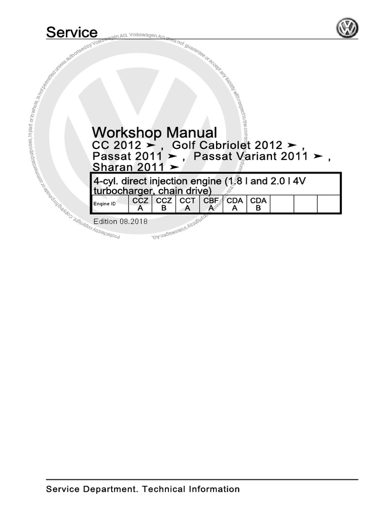 4-Cyl. Direct Inj. Engine (1.8l and 2.0l 4V, Chain Drive) | PDF ...