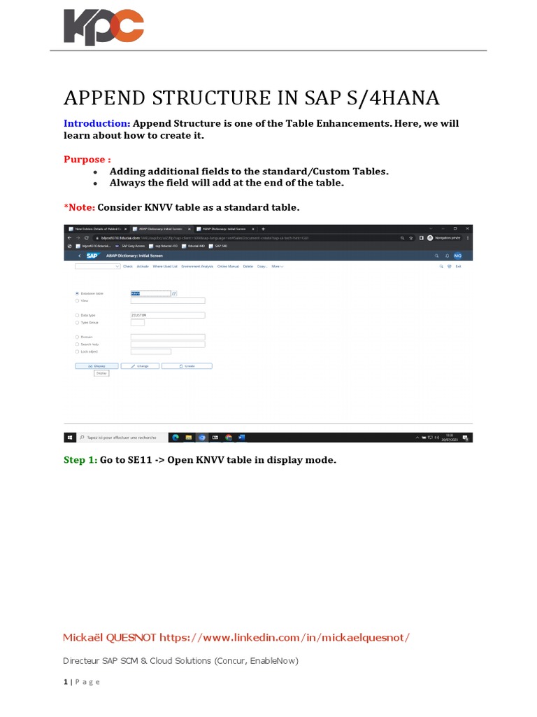 Gu - Sap S4 Hana - Append Structure | PDF
