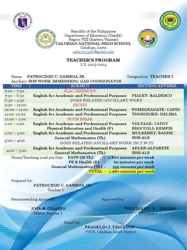 Teachers Program 2023-2024 | PDF