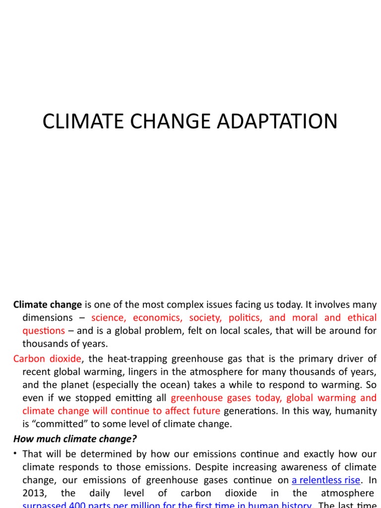 Climate Change Adaptation Pdf Climate Change Greenhouse Gas