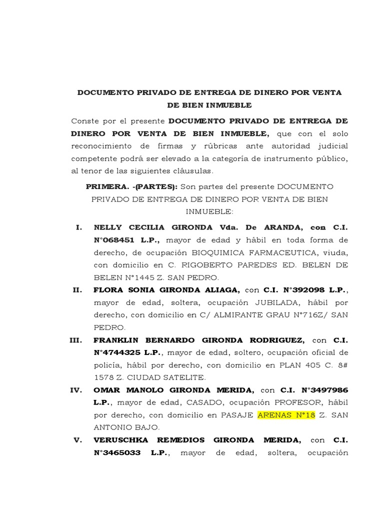 Documento Privado | PDF | Política | Derecho