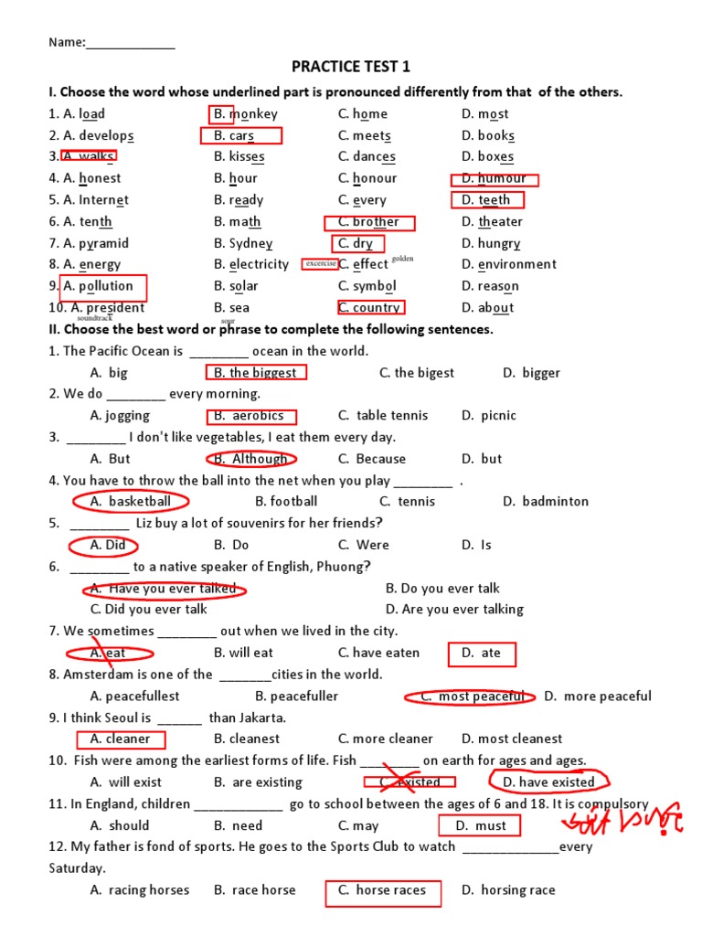 Practice Test 1 | PDF