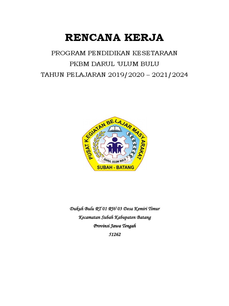 Draft Rencana Kerja 5 Tahun PKBM | PDF