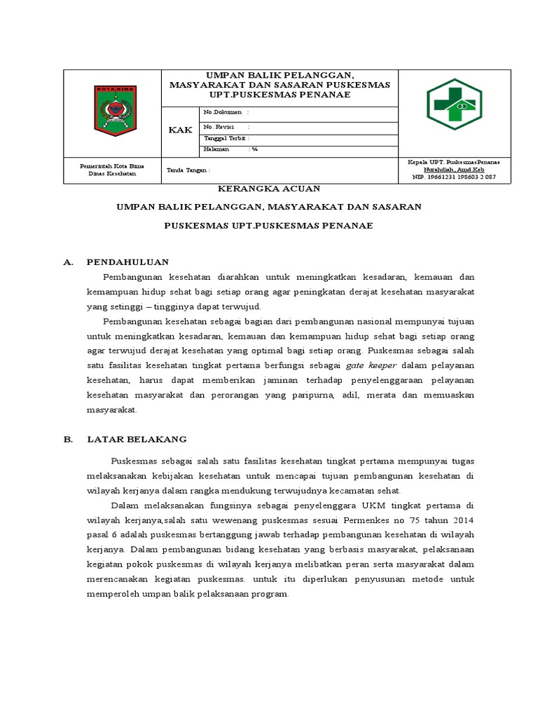 KAK Umpan Balik Pelanggan | PDF