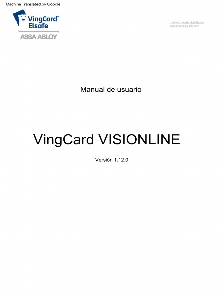 Manual de Usuario VingCard Visionline | PDF | Apoyo | Archivo de ...