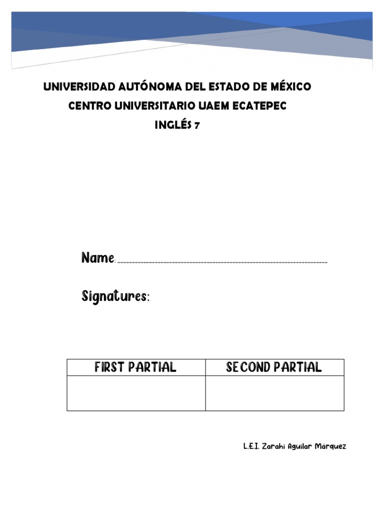 First Partial Material English 7 | PDF