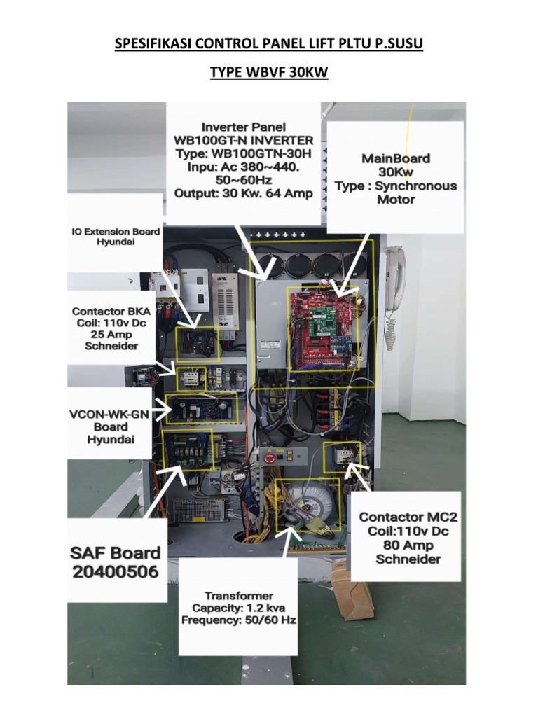 Spesifikasi Control Panel Lift Pltu P.susu | PDF