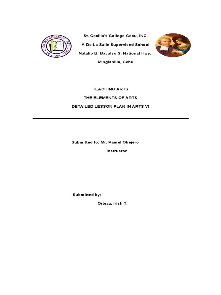 Midterm - Lesson Plan in Arts | PDF | Shape | Color