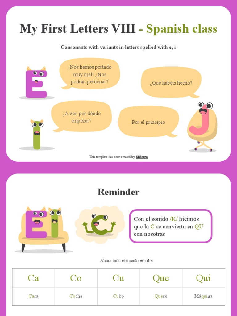 My First Letters VIII Spanish Class | PDF