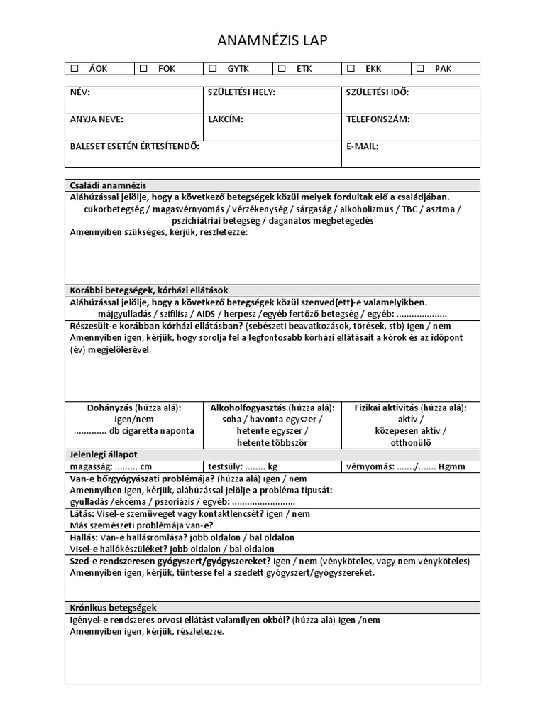 Anamnezis Lap | PDF