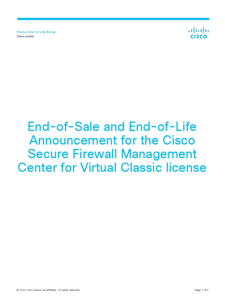 Secure Firewall MGMT Center Virtual Classic License Eol | PDF ...