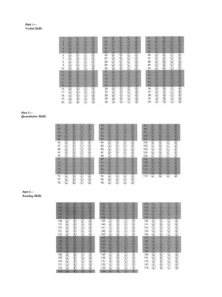 Bubble Sheet | PDF