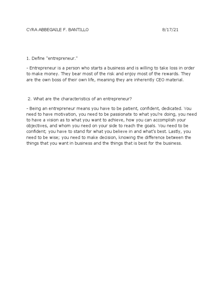 TLE (Entrepreneur) | PDF