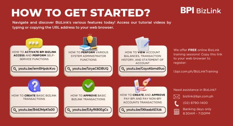 Get Started With Bpi Bizlink Video Links Pdf