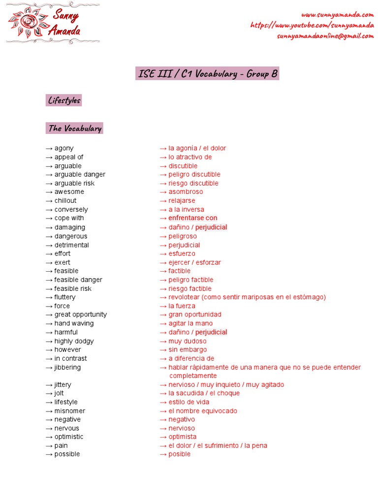 ISE III - C1 Vocabulary Lifestyles | PDF
