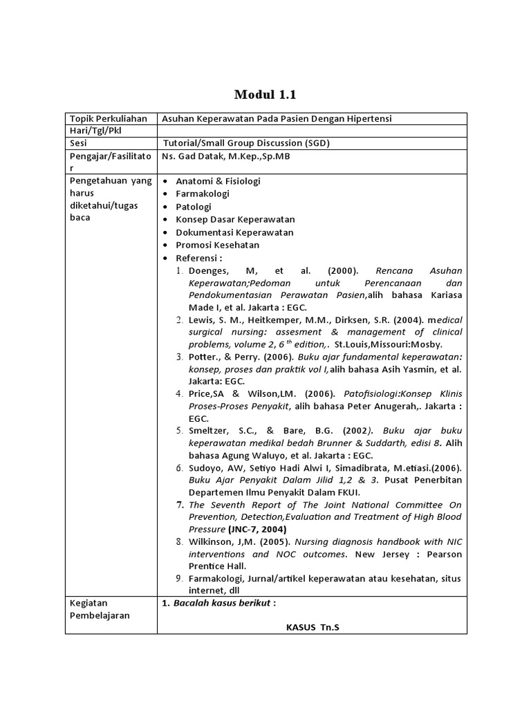 Asuhan Keperawatan Hipertensi Pasien | PDF